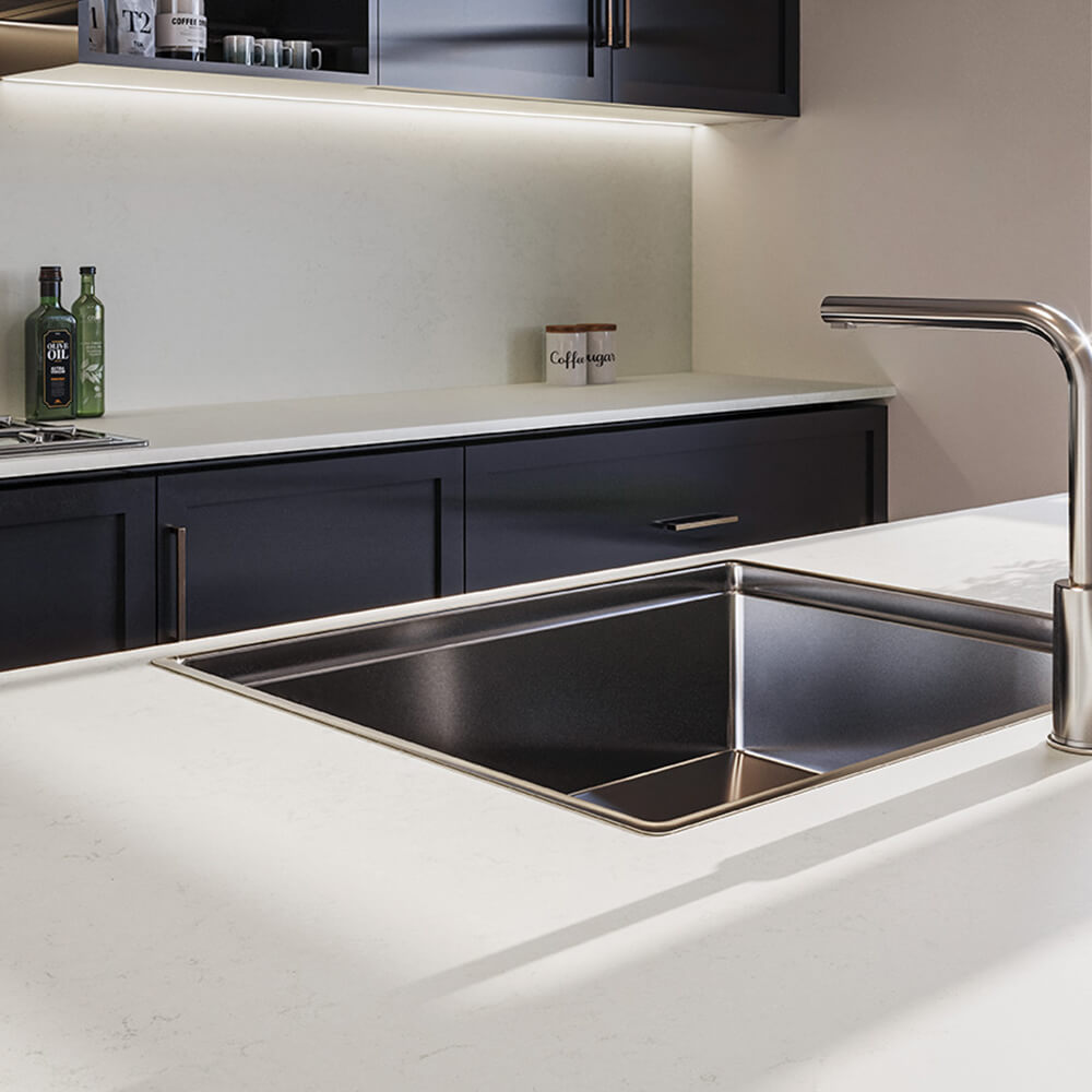 Axiom Black Painted Marble - 22mm Square Edge Laminate Worktops